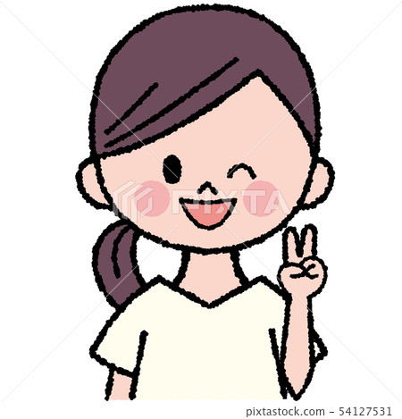 Illustration of a woman who is winking - Stock Illustration [54127531 ...