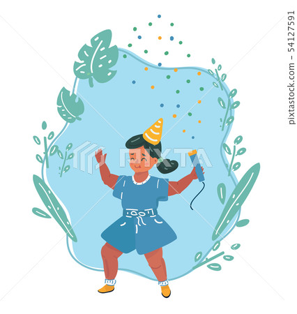 Girl with cracker jump. - Stock Illustration [54127591] - PIXTA