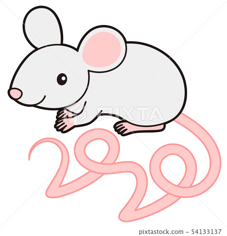 A mouse with a tail shape of 2020 illustration... - Stock Illustration ...