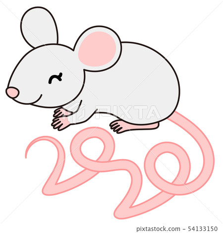 A mouse with a tail shape of 2020 illustration... - Stock Illustration ...