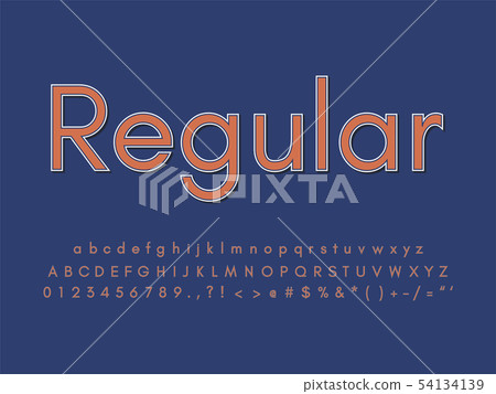 Retro font and alphabet. Stock vector illustration - Stock Illustration ...