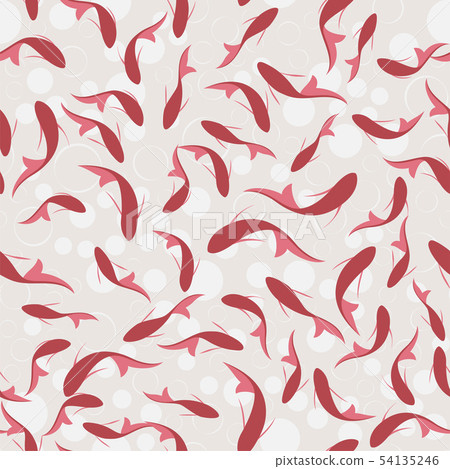 pattern. seamless. red fish. Chinese painting - Stock Illustration ...