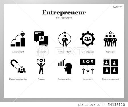 Entrepreneur icons Solid pack - Stock Illustration [54138120] - PIXTA