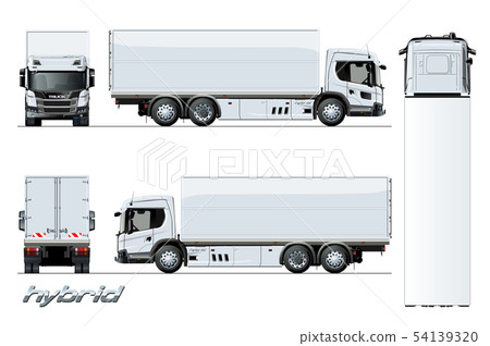 Vector cargo truck generation hybrid engine templa - Stock Illustration ...