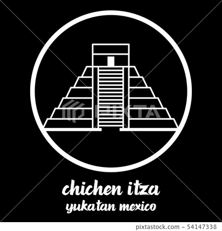 Circle Icon chichen itz. vector illustration eps10 - Stock Illustration [54147338] - PIXTA
