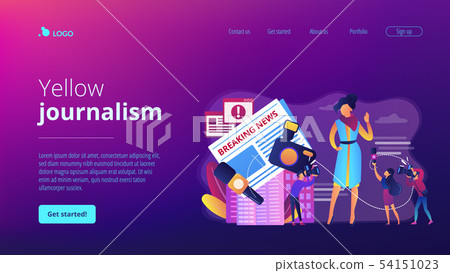 Yellow press concept landing page - Stock Illustration [54151023] - PIXTA