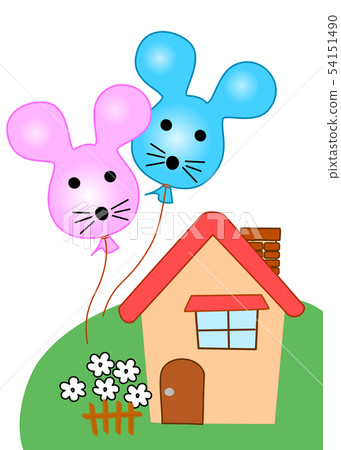New Year's card balloon rat - Stock Illustration [54151490] - PIXTA