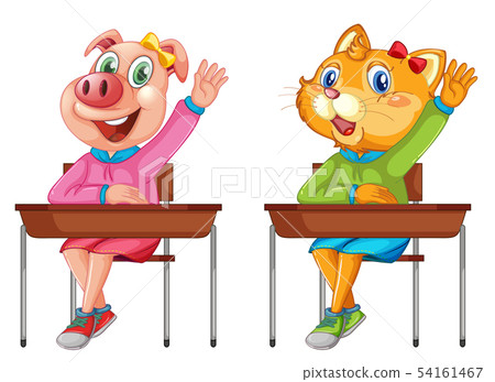Animal student on white background - Stock Illustration [54161467] - PIXTA