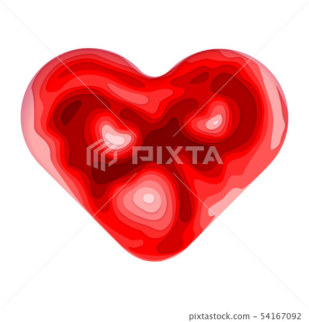 Vector abstract paper cut heart shape - Stock Illustration [54167092 ...