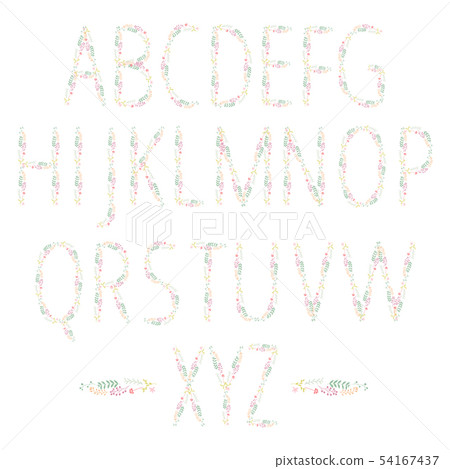 Beautiful Floral English Alphabet Capital Letters - Stock Illustration ...