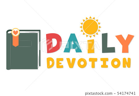 Daily Devotion Lettering Illustration - Stock Illustration [54174741 ...