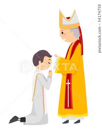 Stickman Priest Ordination Illustration - Stock Illustration [54174759 ...