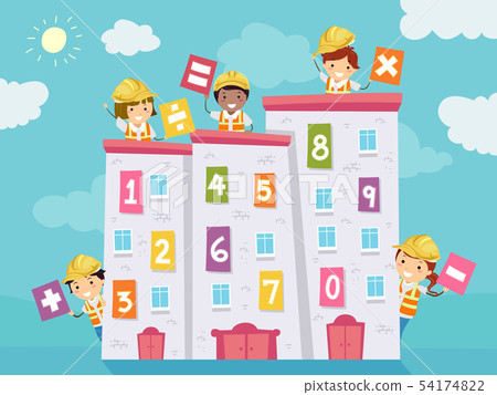 Stickman Kids Numbers Operators Illustration - Stock Illustration ...