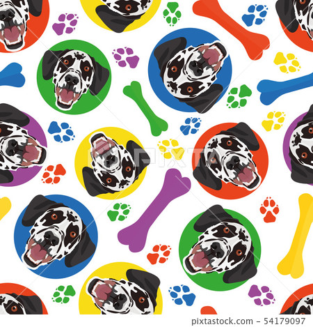 Colorful and playful Dalmatians - Stock Illustration [54179097] - PIXTA