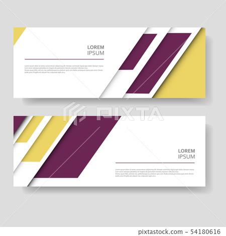 Two abstract vector banner design with modern... - Stock Illustration ...