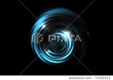 Glowing light blue vortex on black backdrop, - Stock Illustration ...
