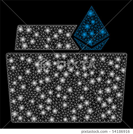 Bright Mesh Carcass Ethereum Crystal Folder... - Stock Illustration ...