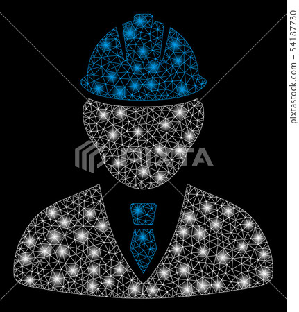 Bright Mesh 2D Engineer with Light Spots - Stock Illustration [54187730 ...