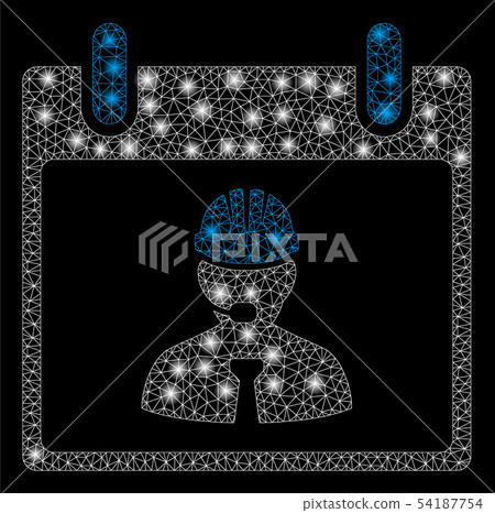 Bright Mesh Carcass Engineer Calendar Page with... - Stock Illustration ...
