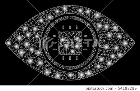 Bright Mesh Wire Frame Electronic Eye Lens with... - Stock Illustration ...