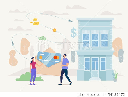 Bank Credit Card Reissue Flat Vector Concept - Stock Illustration ...