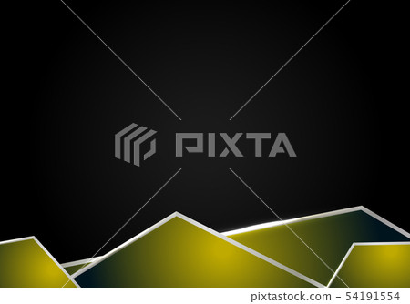 abstract metallic Yellow black frame layout design - Stock Illustration ...