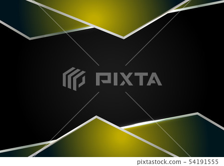 abstract metallic Yellow black frame layout modern - Stock Illustration ...