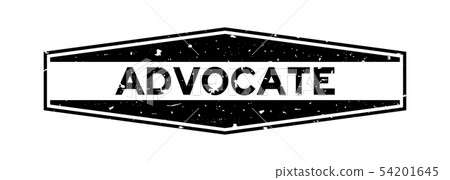 Grunge black advocate word hexagon rubber stamp - Stock Illustration ...