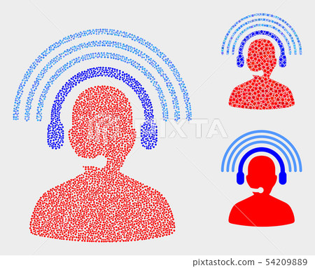 Pixelated Vector Radio Operator Icons - Stock Illustration [54209889 ...