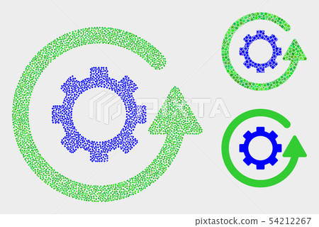 Dotted Vector Gear Rotation Icons - Stock Illustration [54212267] - PIXTA