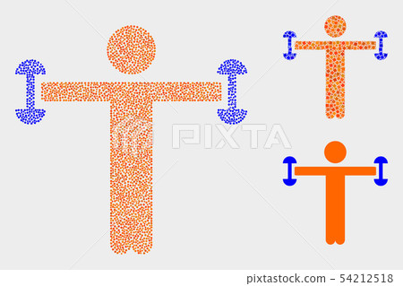 Pixelated Vector Fitness Person Icons - Stock Illustration [54212518 ...