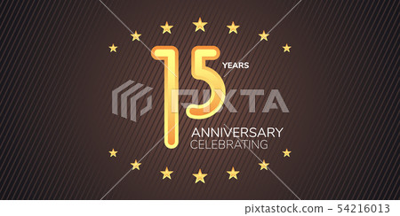 15 years anniversary vector icon, logo. Graphic - Stock Illustration ...