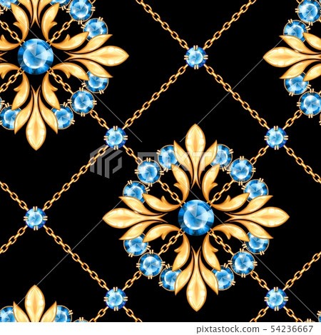 Jewelry background. Seamless pattern with round... - Stock Illustration ...