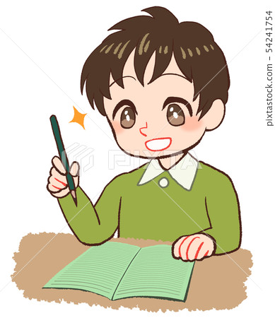 Children taking notes green notes - Stock Illustration [54241754] - PIXTA