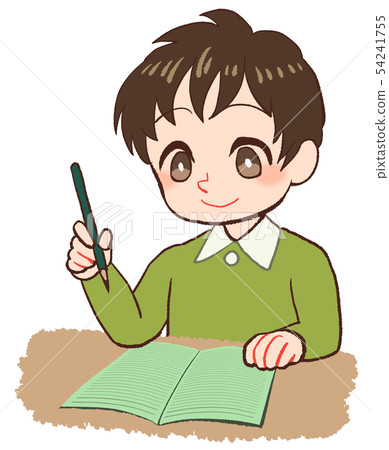 Children taking notes green notes - Stock Illustration [54241755] - PIXTA