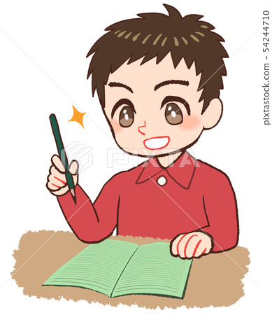 Children taking notes green notes - Stock Illustration [54244710] - PIXTA