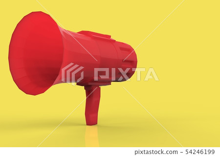 Red bullhorn 3d rendering - Stock Illustration [54246199] - PIXTA
