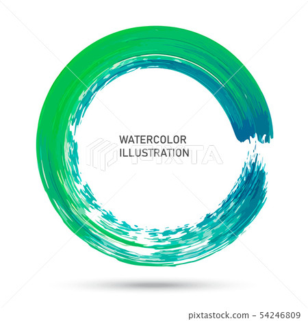 Watercolor color circle texture. Ink round... - Stock Illustration ...