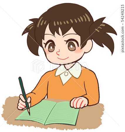 Children taking notes green notes - Stock Illustration [54249215] - PIXTA