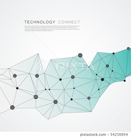 Abstract connection structure with dots and... - Stock Illustration ...