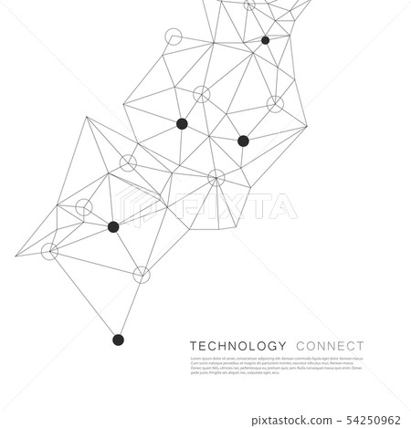 Abstract connection structure with dots and... - Stock Illustration ...