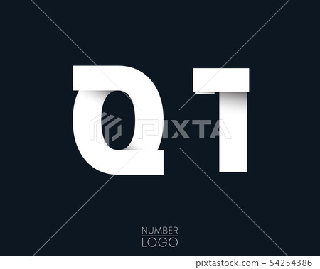 Number 0 and 1 template logo design. Vector-插圖素材 [54254386] - PIXTA圖庫