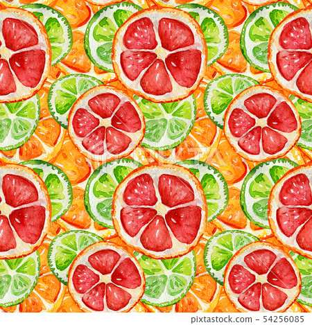 Seamless pattern with orange, grapefruit and lime. - Stock Illustration ...