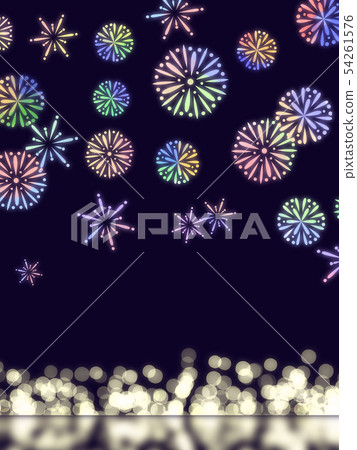 Fireworks watercolor background material ·... - Stock Illustration ...