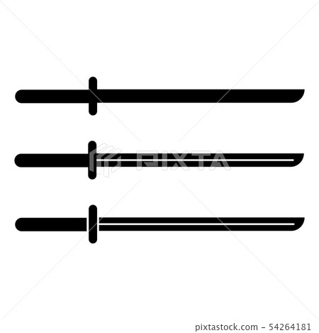 Katana Sword isolated on white background. Vector. - Stock Illustration ...