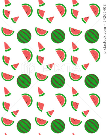 Watermelon pattern white background - Stock Illustration [54265408] - PIXTA