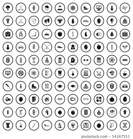 100 well person icons set, simple style - Stock Illustration [54267551 ...