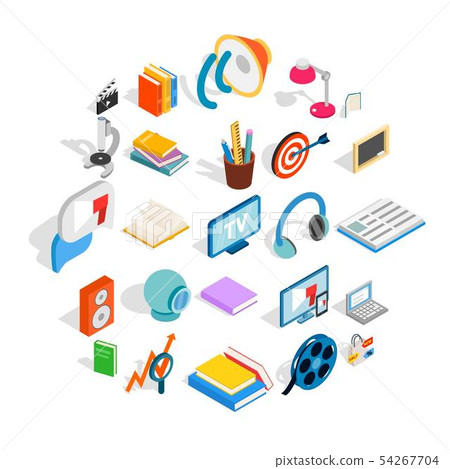 Tutorial icons set, isometric style - Stock Illustration [54267704] - PIXTA