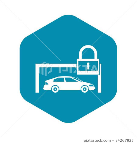 Car and padlock icon, simple style - Stock Illustration [54267925] - PIXTA