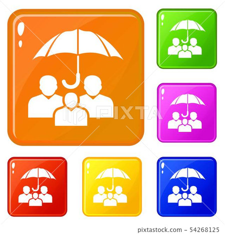 People protection icons set vector color - Stock Illustration [54268125 ...